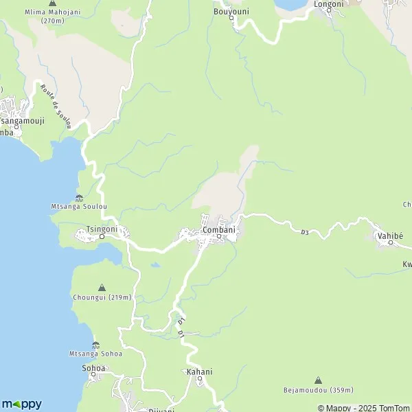 Map Tsingoni: map of Tsingoni (97680) and practical information