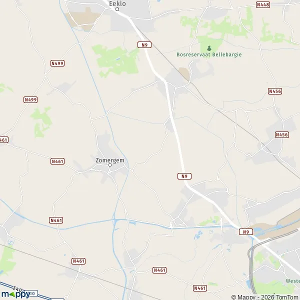 Map Zomergem: map of Zomergem (9930) and practical information