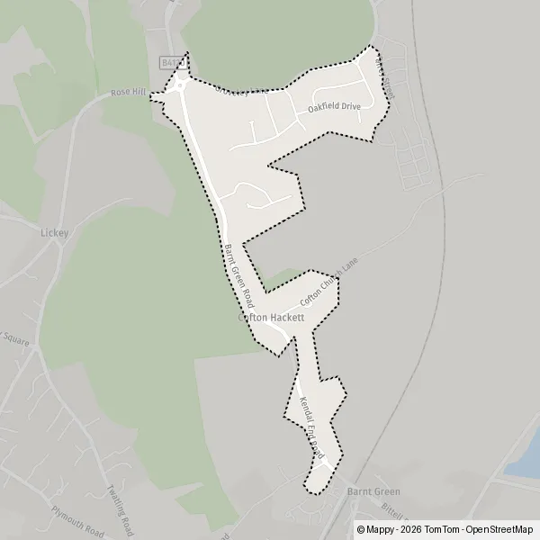 Map Cofton Hackett: map of Cofton Hackett, Bromsgrove B45 8 and ...