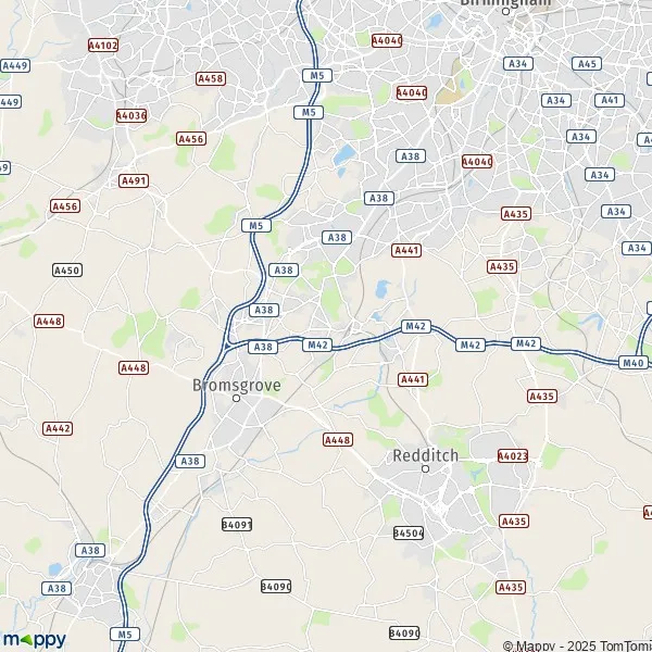 Map Lydiate Ash: map of Lydiate Ash (B61 0) and practical information