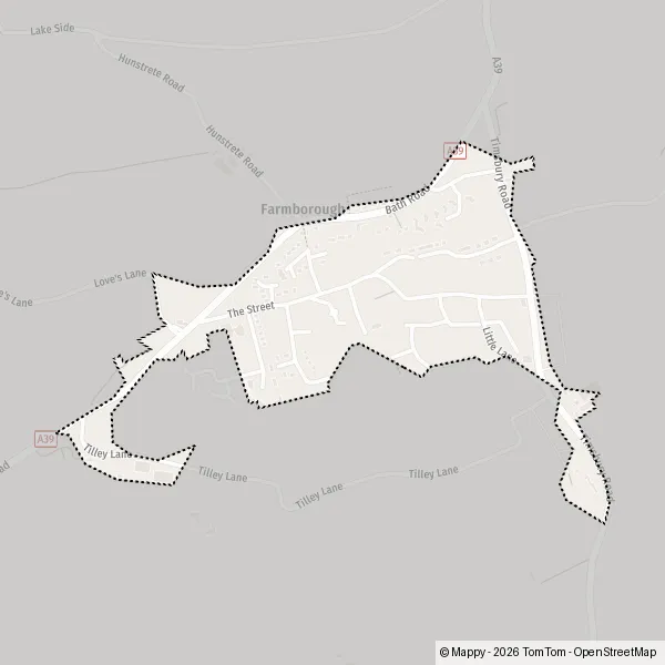 Map Farmborough: map of Farmborough, Bath and North East Somerset BA2 0 ...