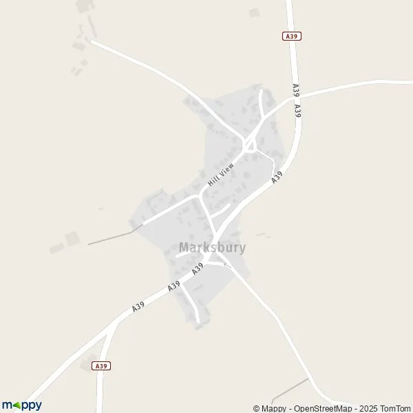 Map Marksbury: map of Marksbury, Bath and North East Somerset BA2 9 and ...