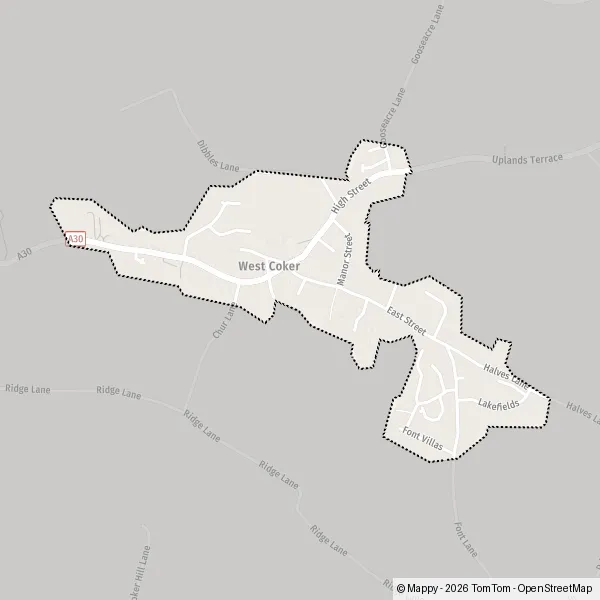 Map West Coker: map of West Coker, South Somerset BA22 9 and practical ...