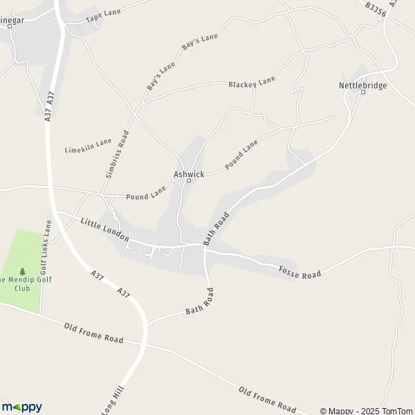 Map Ashwick: map of Ashwick, South Somerset BA3 5 and practical information