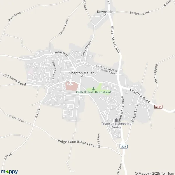 Map Shepton Mallet: map of Shepton Mallet, South Somerset BA4 5 and ...
