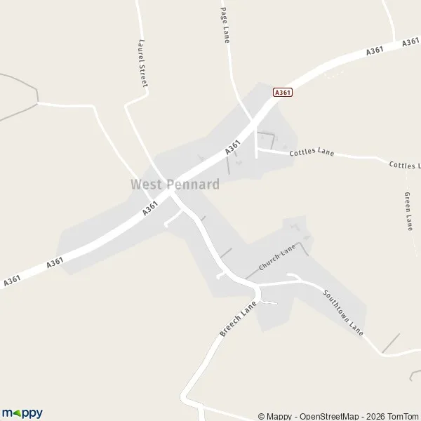 Map West Pennard: map of West Pennard, South Somerset BA6 8 and ...