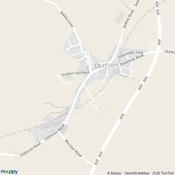 Map Chatburn: map of Chatburn, Ribble Valley BB7 4 and practical ...