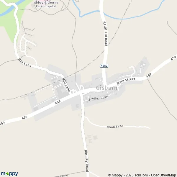 Map Gisburn: map of Gisburn, Ribble Valley BB7 4 and practical information