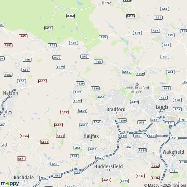 Map Bingley: map of Bingley (BD16 2) and practical information