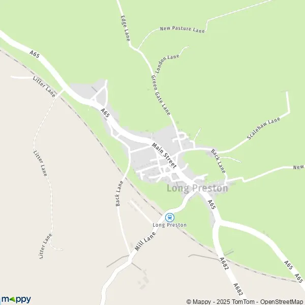 Map Long Preston: map of Long Preston, Hambleton BD23 4 and practical ...