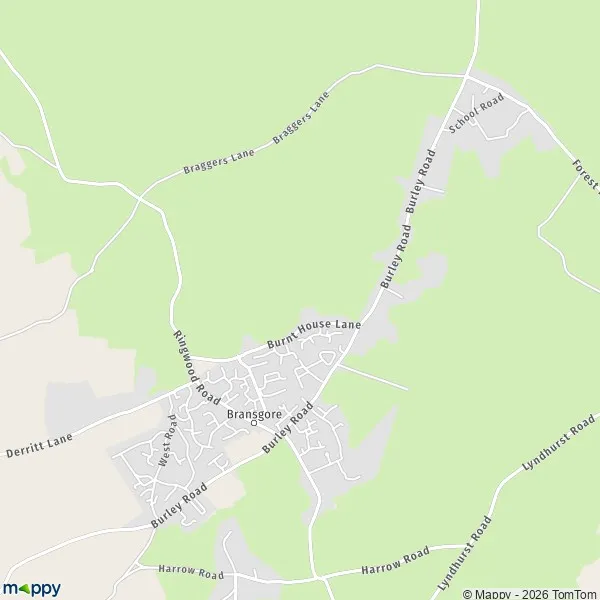 Map Bransgore: map of Bransgore, New Forest BH23 8 and practical ...