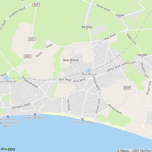 Map New Milton: map of New Milton, New Forest BH25 5 and practical ...