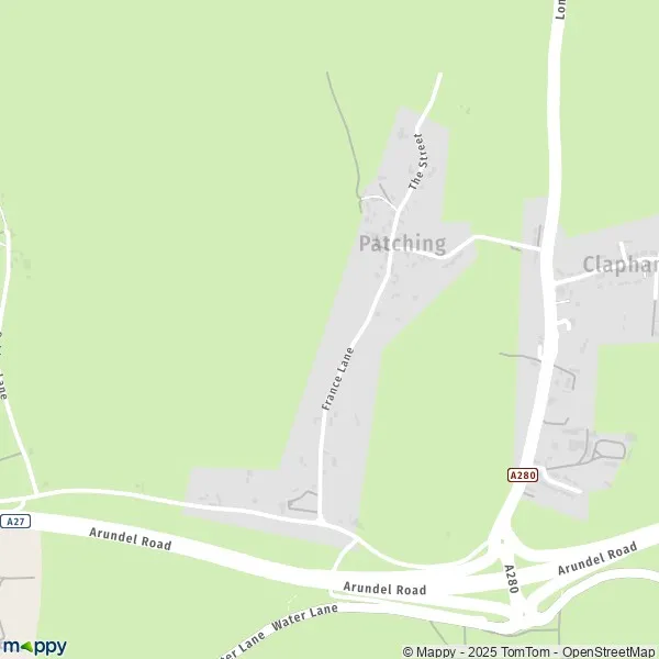 Map Patching: map of Patching, Arun BN13 3 and practical information