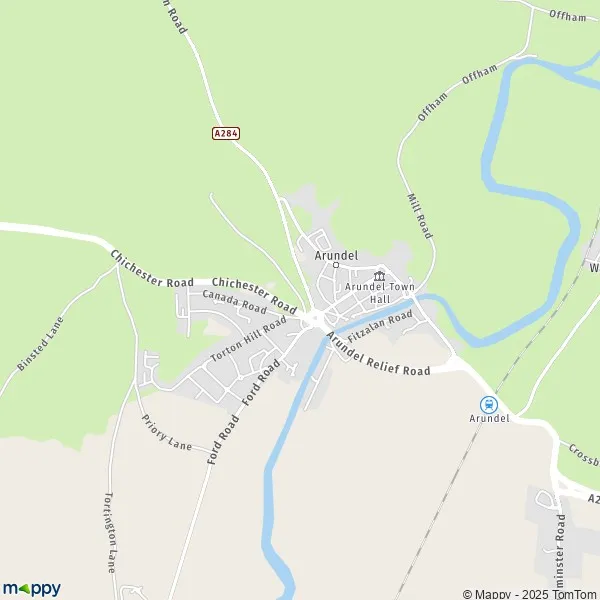 Map Arundel: map of Arundel, Arun BN18 9 and practical information