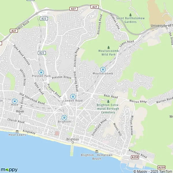 Map Brighton: map of Brighton, Brighton and Hove BN2 1 and practical ...