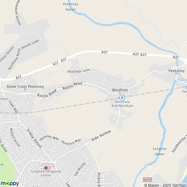 Map Westham: map of Westham, Wealden BN24 5 and practical information