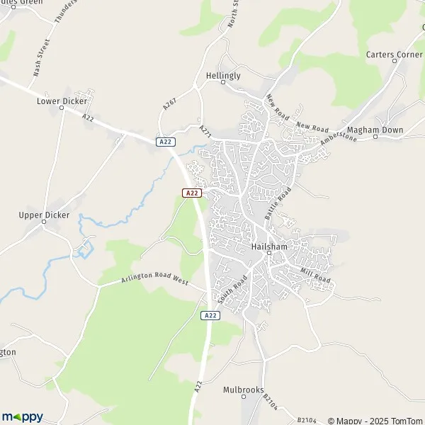 Map Hailsham: map of Hailsham, Wealden BN27 1 and practical information