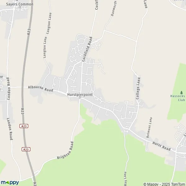 Map Hurstpierpoint: map of Hurstpierpoint, Mid Sussex BN6 9 and ...