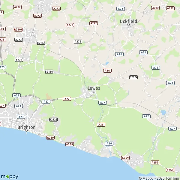 Map Lewes: map of Lewes (BN7 2) and practical information