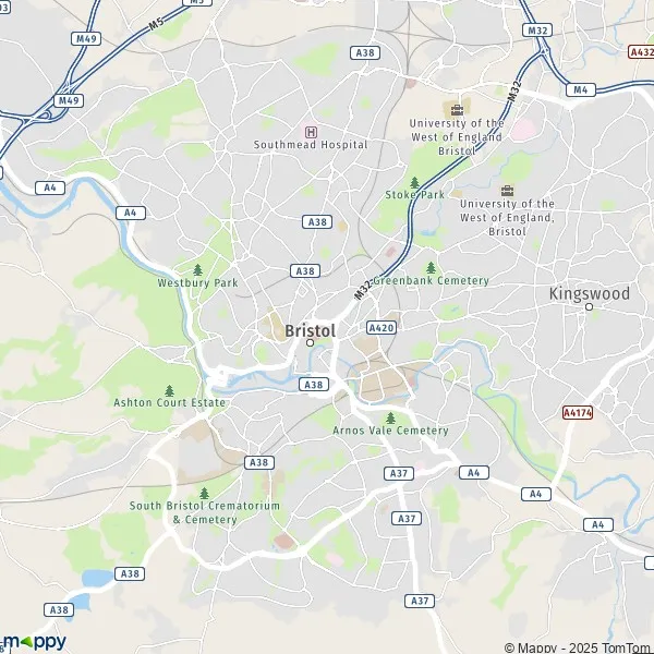 Map Bristol: map of Bristol, City of Bristol BS1 2 and practical ...