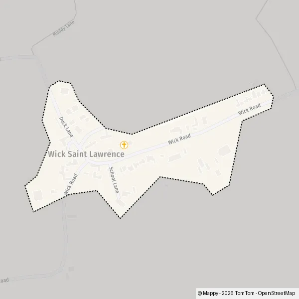 Map Wick Saint Lawrence: map of Wick Saint Lawrence, North Somerset ...