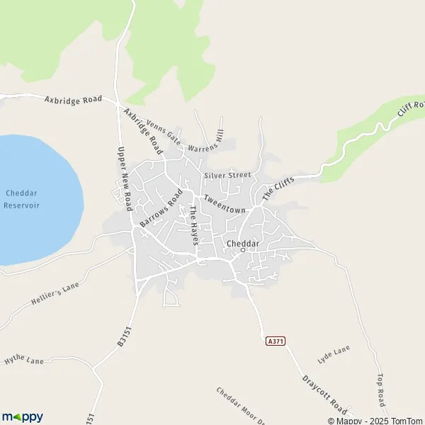 Map Cheddar: map of Cheddar, South Somerset BS27 3 and practical ...