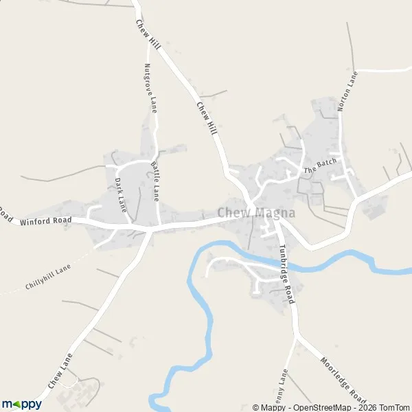 Map Chew Magna: map of Chew Magna, Bath and North East Somerset BS40 8 ...