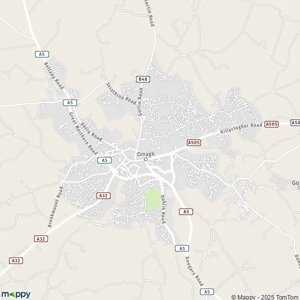 Map Omagh: map of Omagh, Fermanagh and Omagh BT78 1 and practical ...