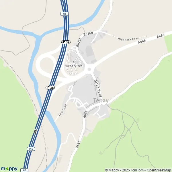 Map Tebay: map of Tebay, Westmorland and Furness CA10 3 and practical ...