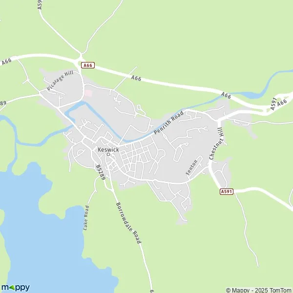 Map Keswick: map of Keswick, Allerdale CA12 5 and practical information