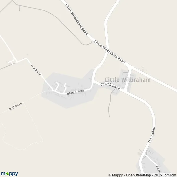 Map Little Wilbraham: map of Little Wilbraham, South Cambridgeshire ...