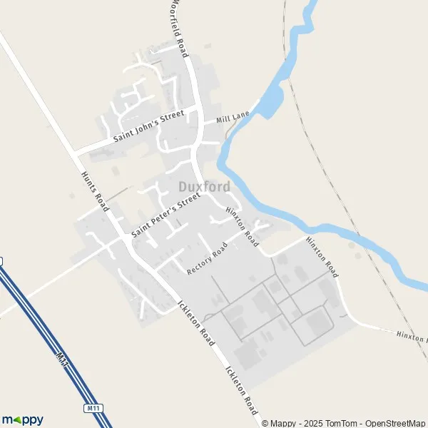 Map Duxford: map of Duxford, South Cambridgeshire CB22 4 and practical ...