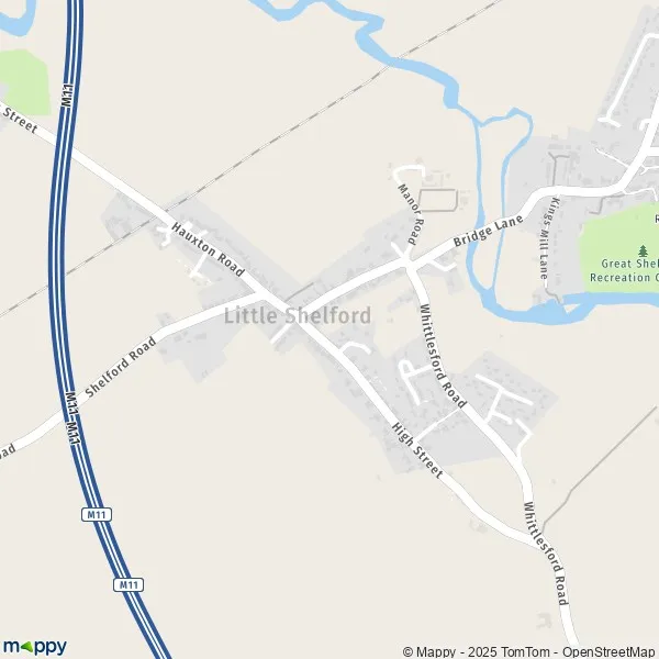 Map Little Shelford: map of Little Shelford, South Cambridgeshire CB22 ...