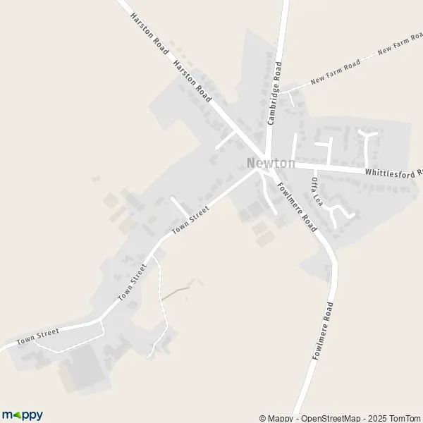 Map Newton: map of Newton, South Cambridgeshire CB22 7 and practical ...