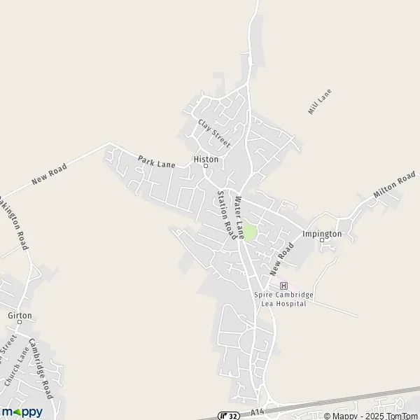 Map Histon: map of Histon, South Cambridgeshire CB24 9 and practical ...