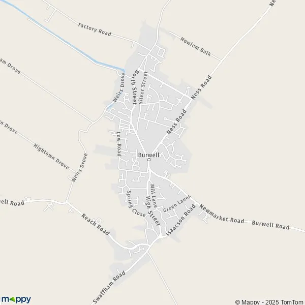 Map Burwell: map of Burwell, East Cambridgeshire CB25 0 and practical ...