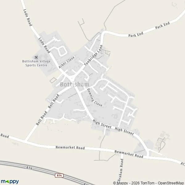 Map Bottisham: map of Bottisham, East Cambridgeshire CB25 9 and ...