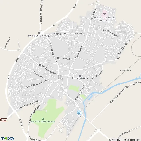 Map Ely: map of Ely, East Cambridgeshire CB6 1 and practical information