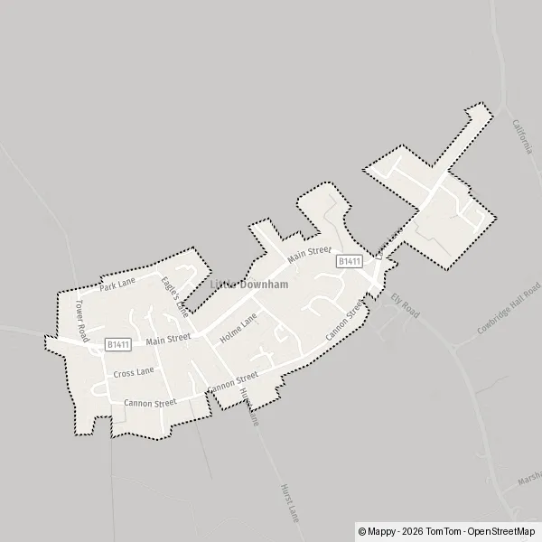 Map Little Downham: map of Little Downham, East Cambridgeshire CB6 2 ...
