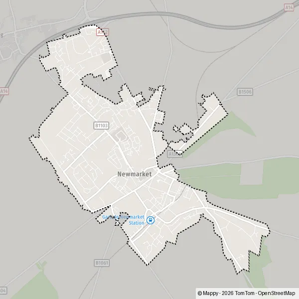 Map Newmarket: map of Newmarket, Saint Edmundsbury CB8 0 and practical ...