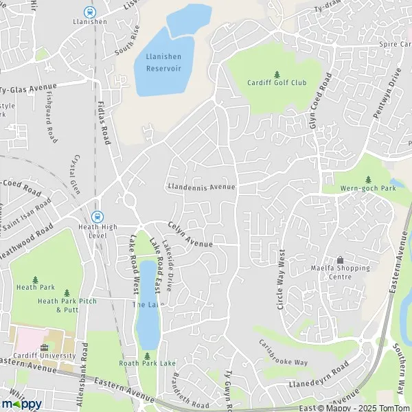 Map Cyncoed Gardens: map of Cyncoed Gardens, Cardiff CF10 1-CF99 1 and ...