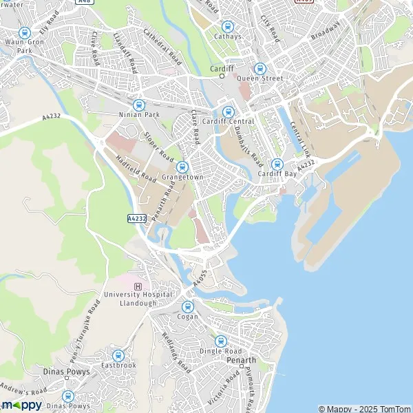 Map Grangetown: map of Grangetown (Railway Station), Cardiff CF10 1 ...