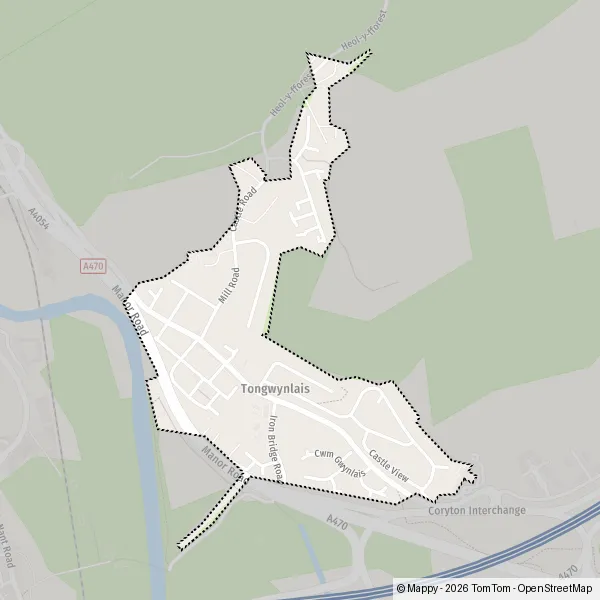 Map Tongwynlais: map of Tongwynlais, Cardiff CF15 7 and practical ...