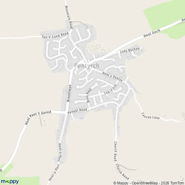 Map Pentyrch: map of Pentyrch, Cardiff CF15 9 and practical information