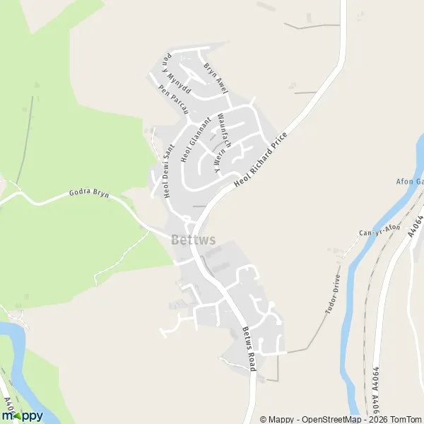 Map Bettws: map of Bettws, Bridgend CF32 8 and practical information