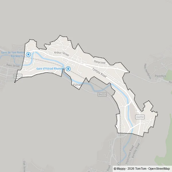 Map Ystrad: map of Ystrad, Rhondda Cynon Taff CF41 7 and practical ...