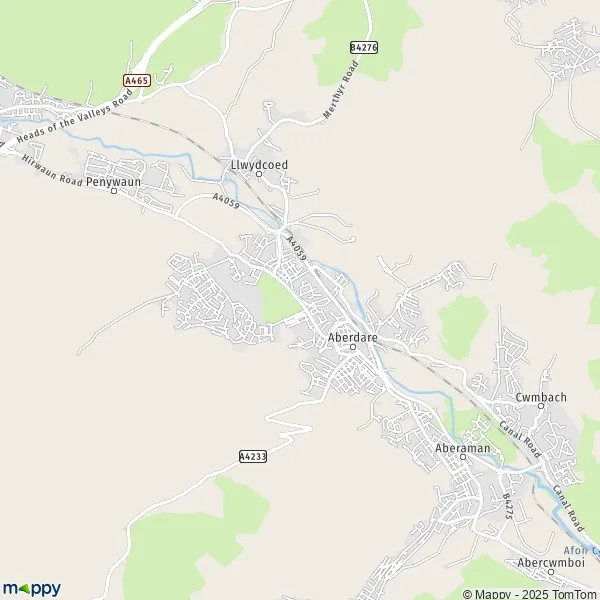 Map Aberdare: map of Aberdare, Rhondda Cynon Taff CF44 7 and practical ...