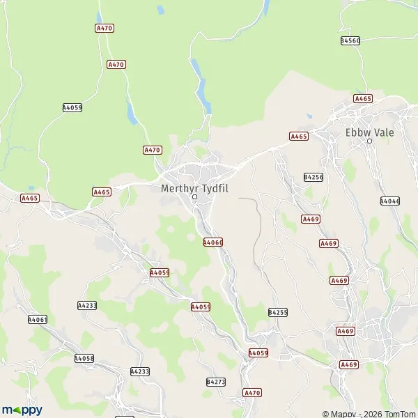 Map Merthyr Vale: map of Merthyr Vale (Railway Station), Merthyr Tydfil ...