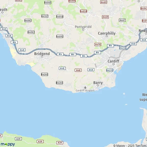 Map Rhoose: map of Rhoose (CF62 3) and practical information