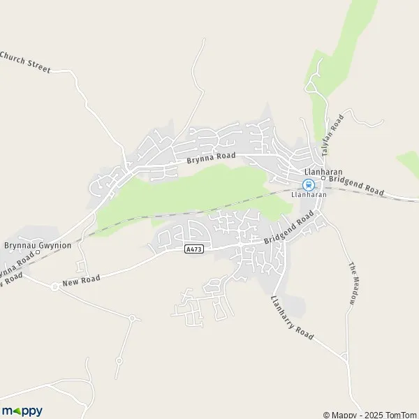 Map Llanharan: map of Llanharan, Rhondda Cynon Taff CF72 9 and ...